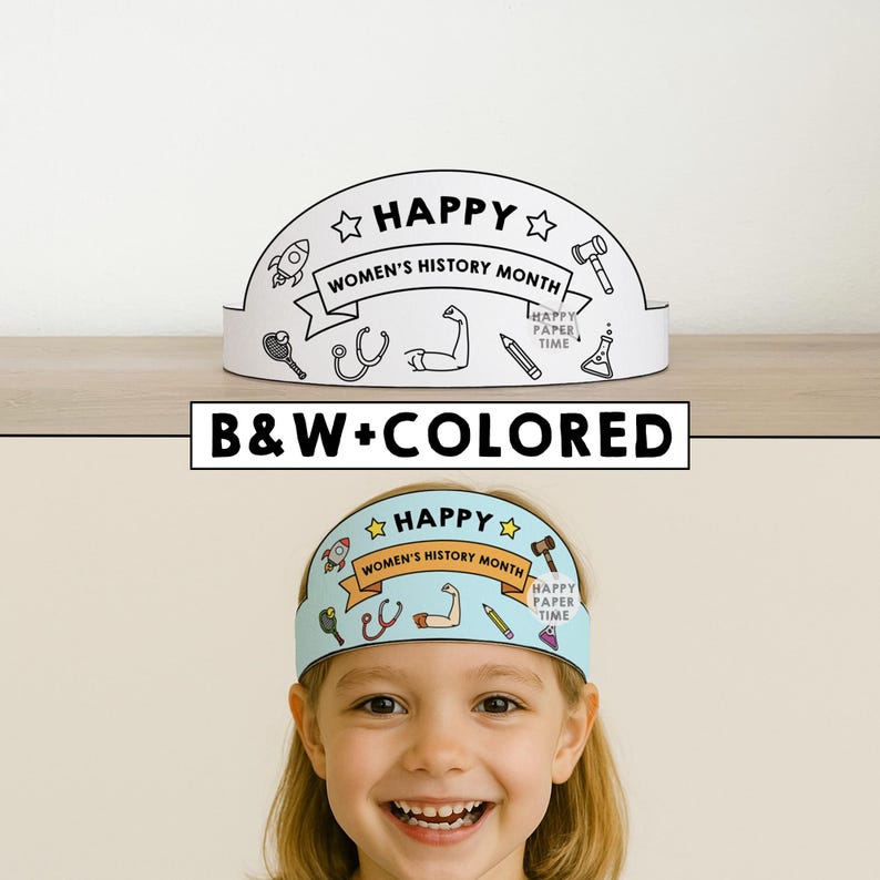 Women's History Month Paper Crown March Activity Printable Kids ...