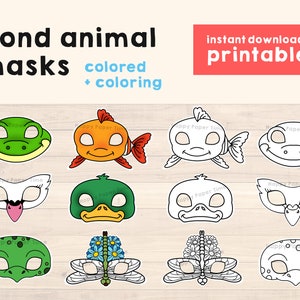 Duck Mask, Frog Mask, Dragonfly Mask, Turtle, Animal Mask, Pond Animals ...