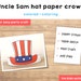 Uncle Sam Hat Paper Crown Party Coloring Printable Kids Craft America ...
