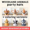 Farm Animal Party Hats Paper Printable Table Pig Horse Cow Rabbit Sheep ...