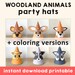 Farm Animal Party Hats Paper Printable Table Pig Horse Cow Rabbit Sheep ...