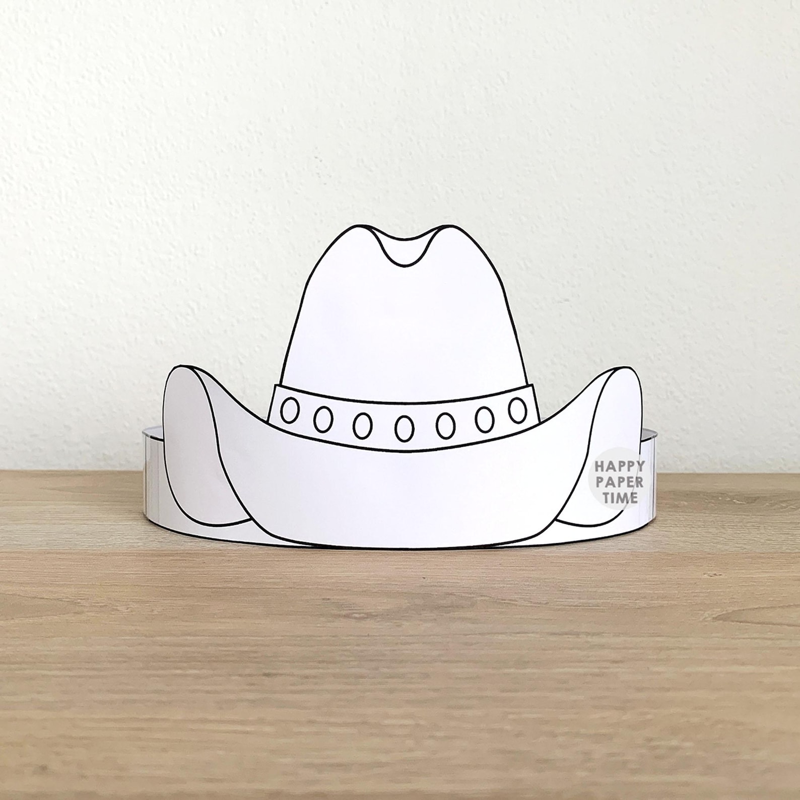 Cowboy Hat Paper Crown Party Coloring Printable Kids Craft Wild West ...