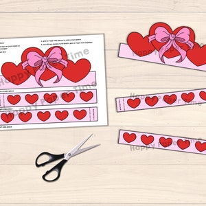 Hearts Valentine Paper Crown Party Activity Printable Kids Easy Craft ...