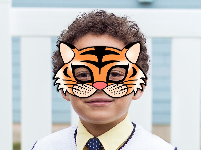 Tiger mask Cheetah mask Lion mask Printable Tiger costume | Etsy