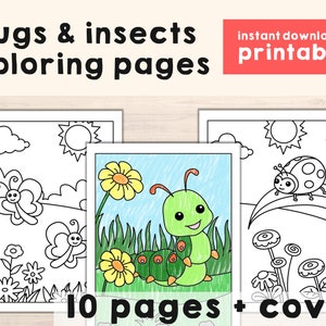 Bugs and Insects Coloring Pages Animal Theme Printable Art Activity for ...