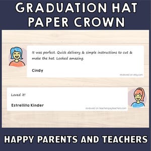 Graduation Cap Paper Crown Party Teacher Printable Kids Craft ...