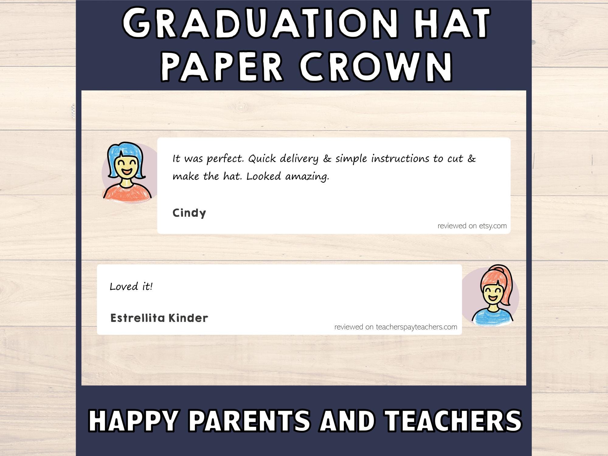 Graduation Cap Paper Crown Party Teacher Printable Kids Craft ...