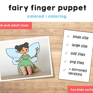 Fairy Paper Craft Printable Finger Puppet Template Kids Craft Activity ...