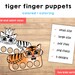 Tiger Paper Craft Printable Finger Puppet Kids Craft Animal Birthday ...