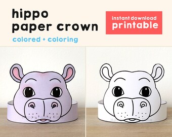 Hippo Paper Crown - Etsy