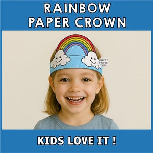Rainbow Paper Crowns Astronomy Summer Spring Printable Kids Craft ...