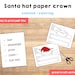 Santa Paper Crown Hat Christmas Winter Holiday Party Coloring Printable ...