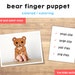 Bear Paper Craft Printable Woodland Animal Finger Puppet Kids Craft ...