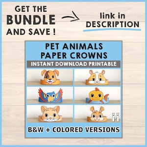 Dog Paper Crown Headband Pet Animal Coloring Printable Kids Craft Puppy ...