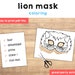 Lion Mask Printable Lion Costume Mask Lion Party Jungle Animal Mask ...