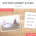 Cat Ears Paper Crown Party Coloring Printable Kids Craft Kitten Pussy ...