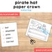 Pirate Hat Paper Crown Template Pirate Captain Party Headband Coloring ...
