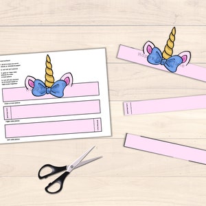 Unicorn Paper Crown Party Coloring Printable Kids Craft Unicorn ...