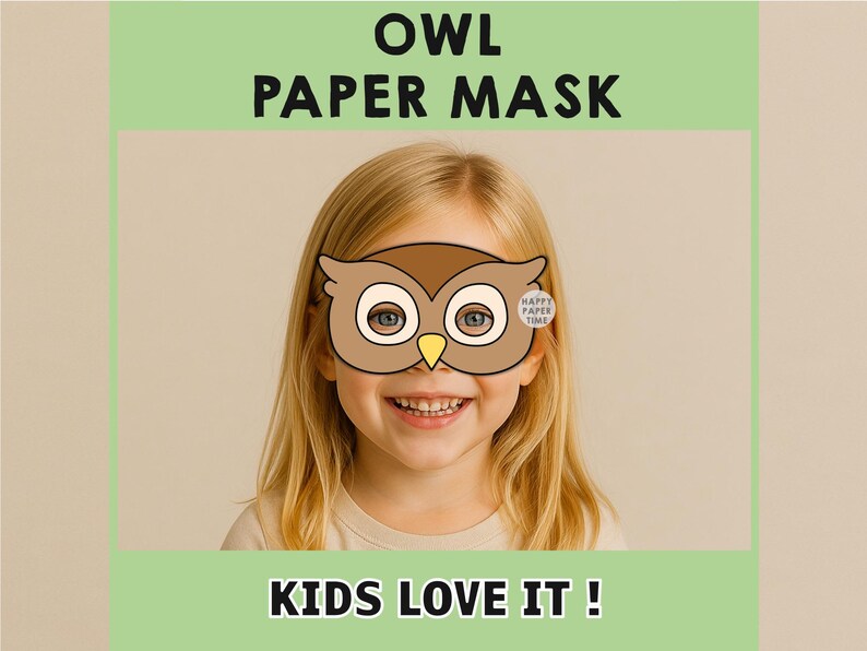 Owl Mask Paper Printable Forest Woodland Animal Craft Activity ...