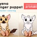 Hyena Paper Craft Printable African Animal Finger Puppet Kids Craft ...