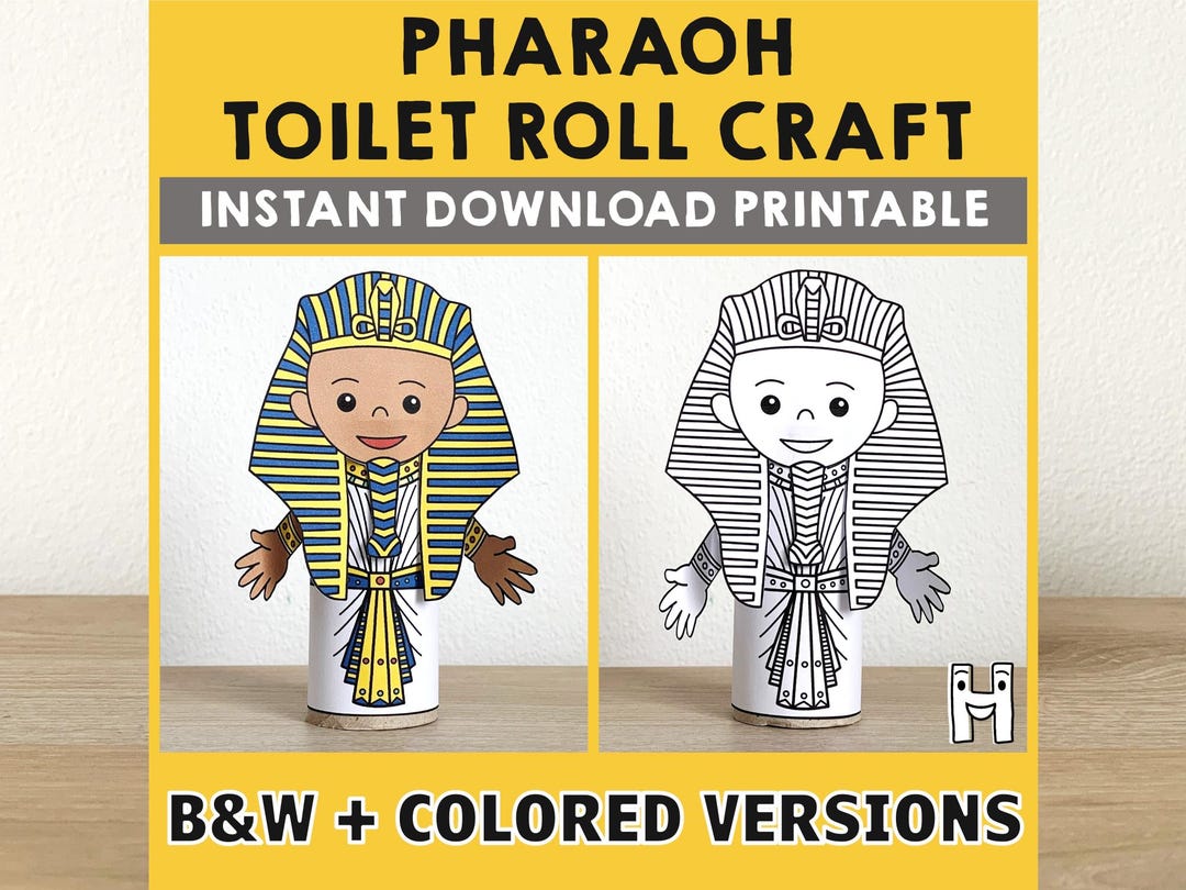 Pharaoh Toilet Paper Roll Craft Ancient Egypt Party Coloring Printable ...