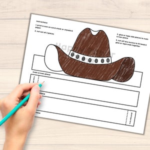 Wild West Paper Crown Coloring Headband Cowboy Sheriff Cowgirl Party ...