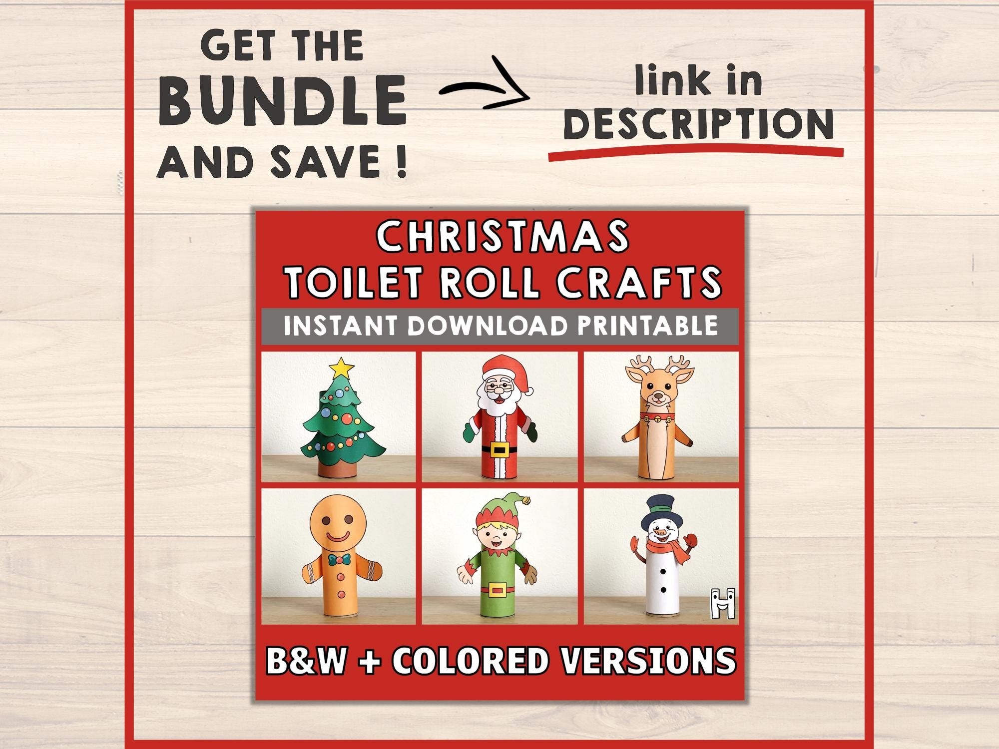 Reindeer Toilet Paper Roll Craft Christmas Party Coloring Printable ...
