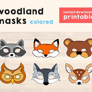 Woodland mask Animal mask Fox mask Wolf mask Animal mask | Etsy