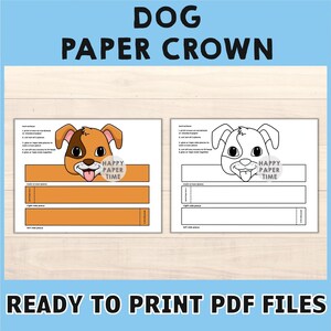 Dog Paper Crown Headband Pet Animal Coloring Printable Kids Craft Puppy ...