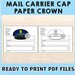 Postman Cap Hat Paper Crown Party Coloring Printable Kids Craft ...
