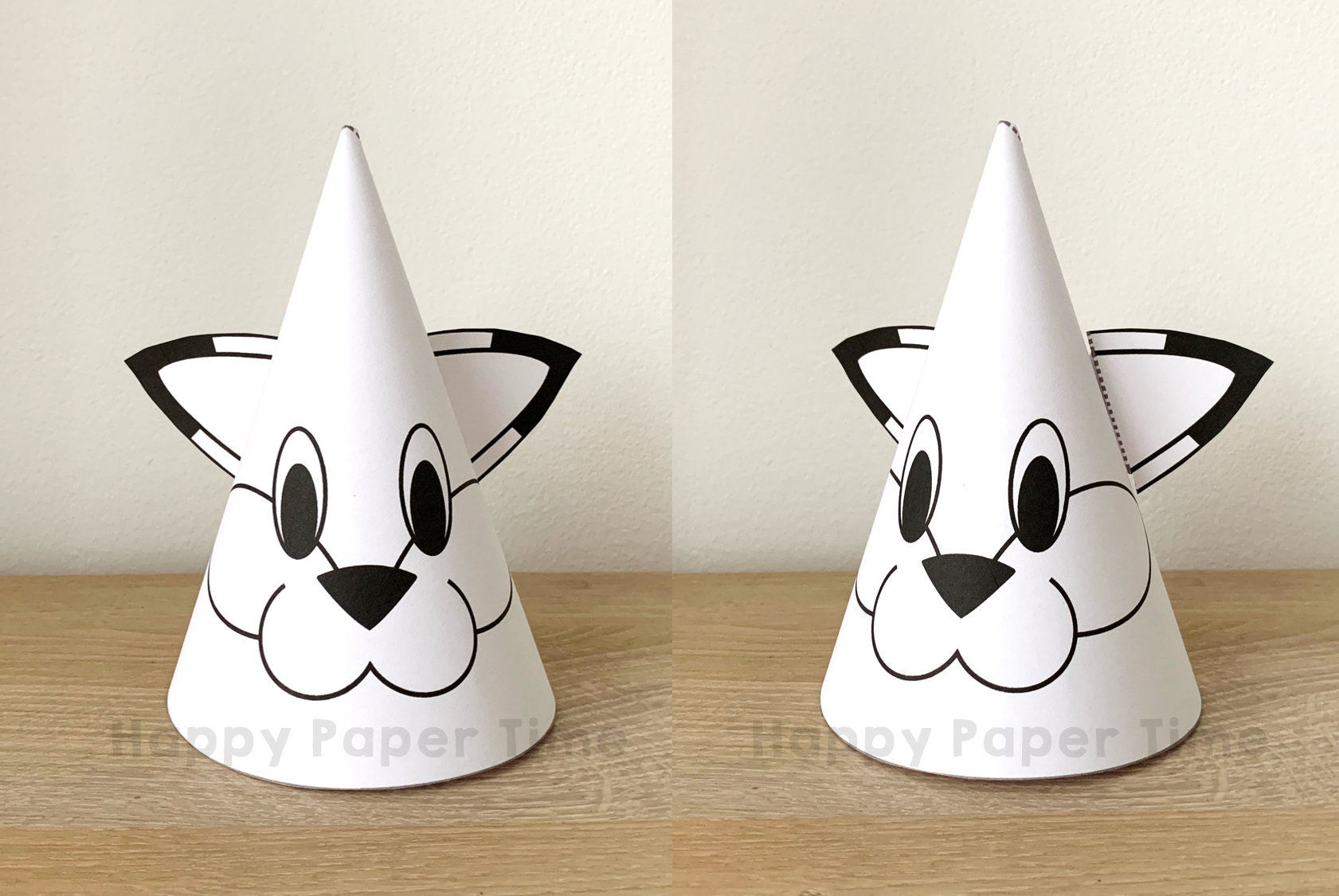 Fox Party Hat Printable Fox Table Decoration Woodland Party - Etsy