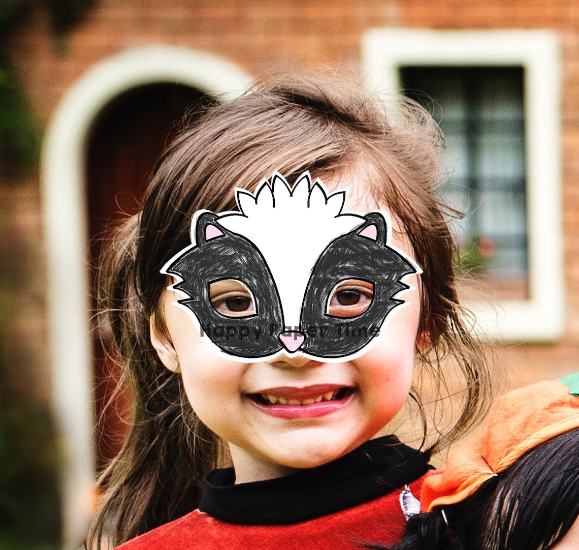 Skunk Mask Woodland Mask Animal Mask Kids Party Favor Skunk | Etsy