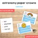 Astronomy Paper Crowns Sun Rainbow Moon Cloud Shooting Stars Printable ...