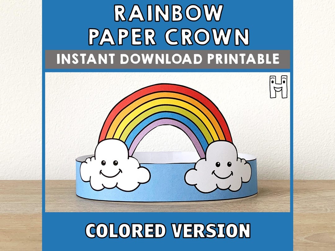 Rainbow Paper Crowns Astronomy Summer Spring Printable Kids Craft ...