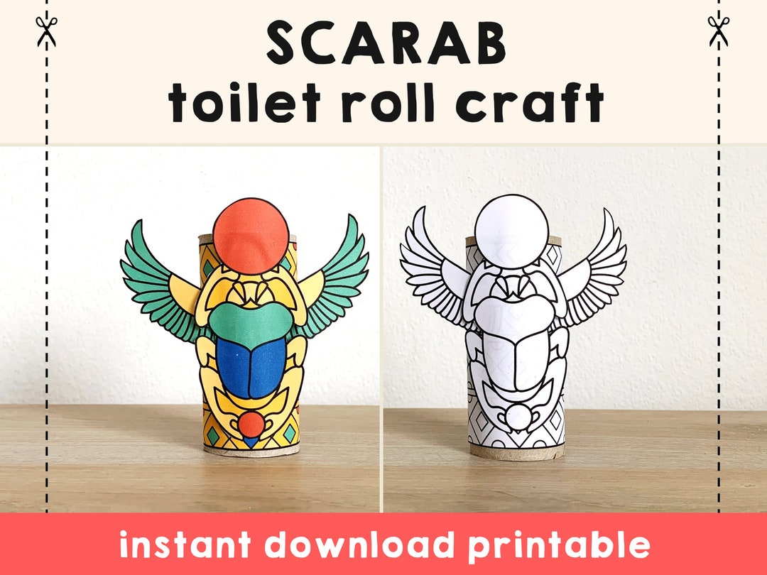 Scarab Toilet Paper Roll Craft Ancient Egypt Party Coloring Printable ...