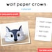 Wolf Paper Crown Party Printable Kids Craft Woodland Birthday Gift ...