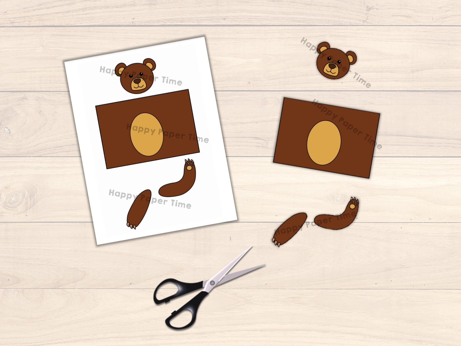 Bear Toilet Paper Roll Craft Forest Woodland Party Coloring - Etsy