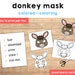 Donkey Mask Template Costume Kids Diy Farm Animal Party Fun Favor ...