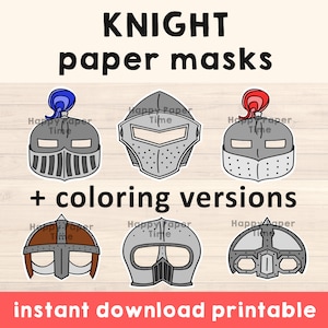 Knight Party Favor Kids, Knight Birthday Theme, Knight Party, Paper ...