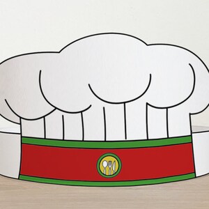 Chef Hat Cook Paper Crown Restaurant Party Coloring Printable Kids ...
