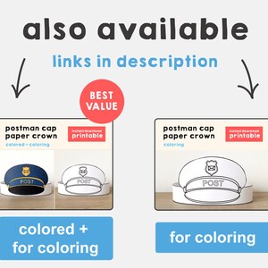 Postman Cap Hat Paper Crown Party Printable Kids Craft Community ...