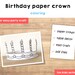 Birthday Paper Crown Party Activity Printable Kids Coloring - Etsy