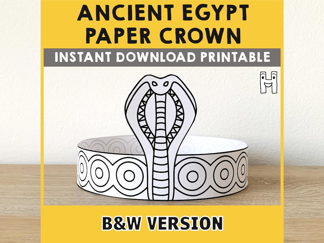 Ancient Egypt Cobra Paper Crown Princess Template Party Coloring ...