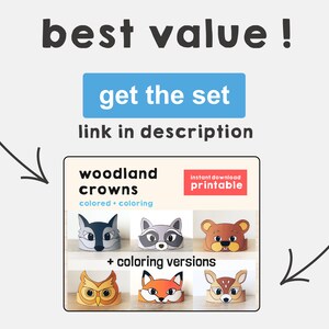 Owl Paper Crown Activity Printable Kids Craft Woodland Forest Birthday ...