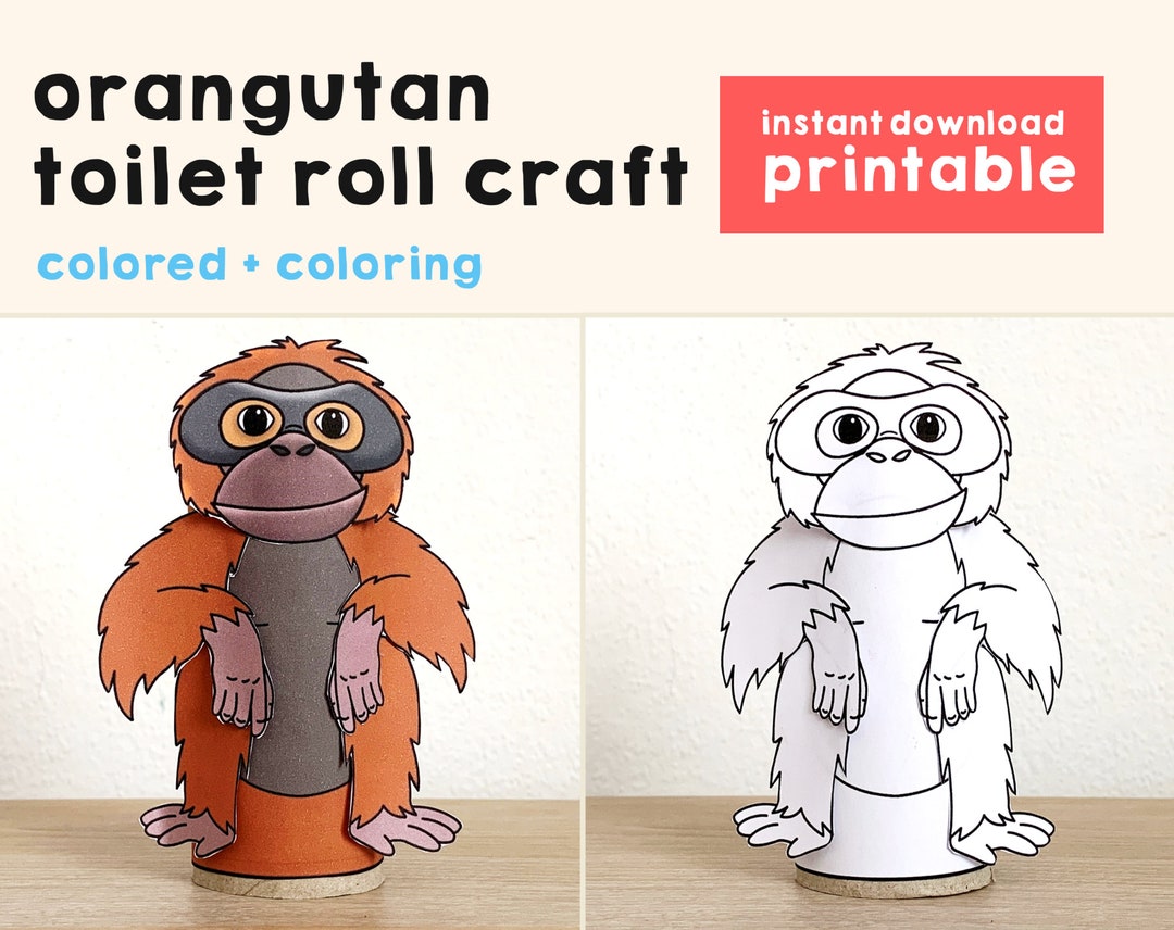 Orangutan Toilet Paper Roll Craft Asian Animal Jungle Party - Etsy