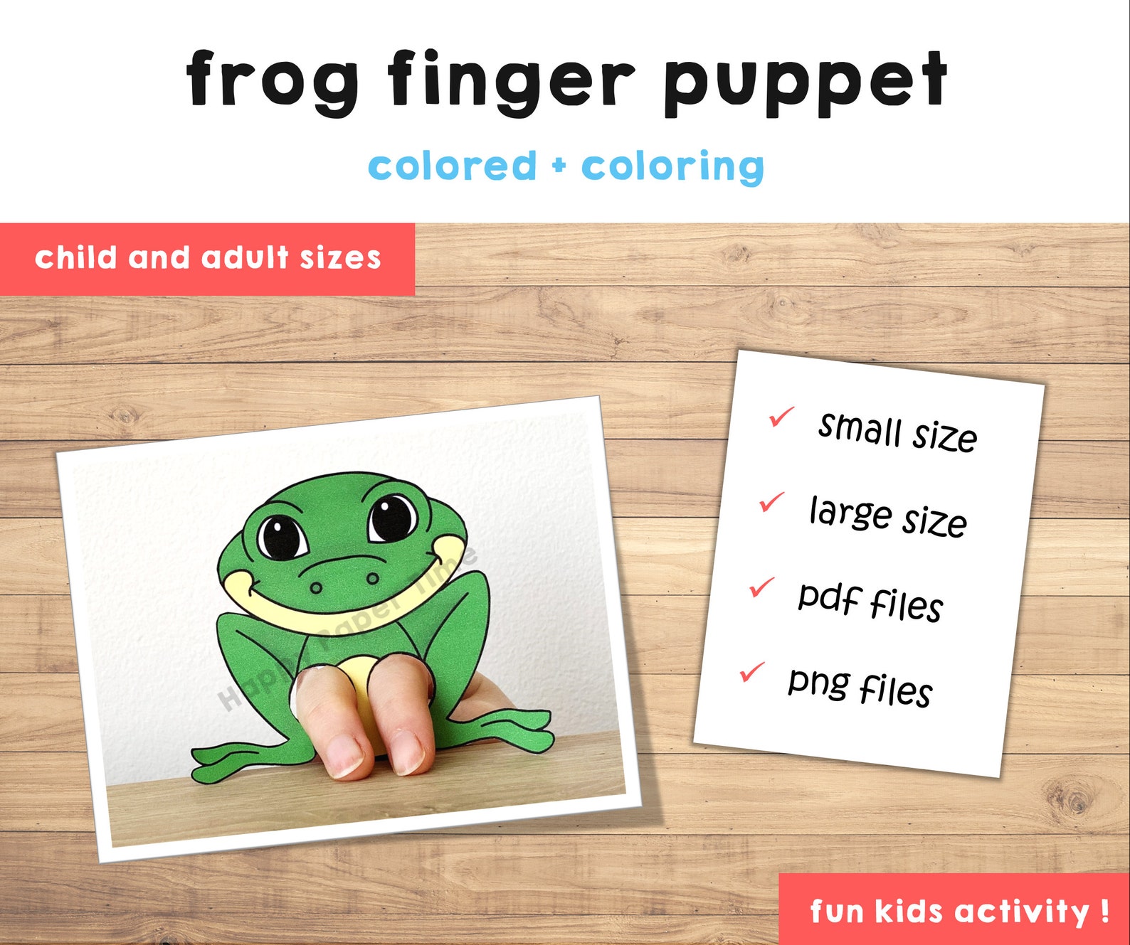 Frog Paper Craft Printable Pond Animal Finger Puppet Kids Craft ...