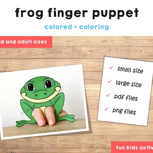 Frog Paper Craft Printable Pond Animal Finger Puppet Kids Craft ...