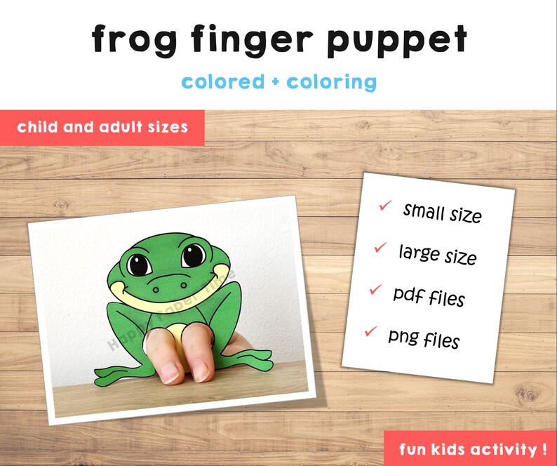 Frog Paper Craft Printable Pond Animal Finger Puppet Kids Craft ...