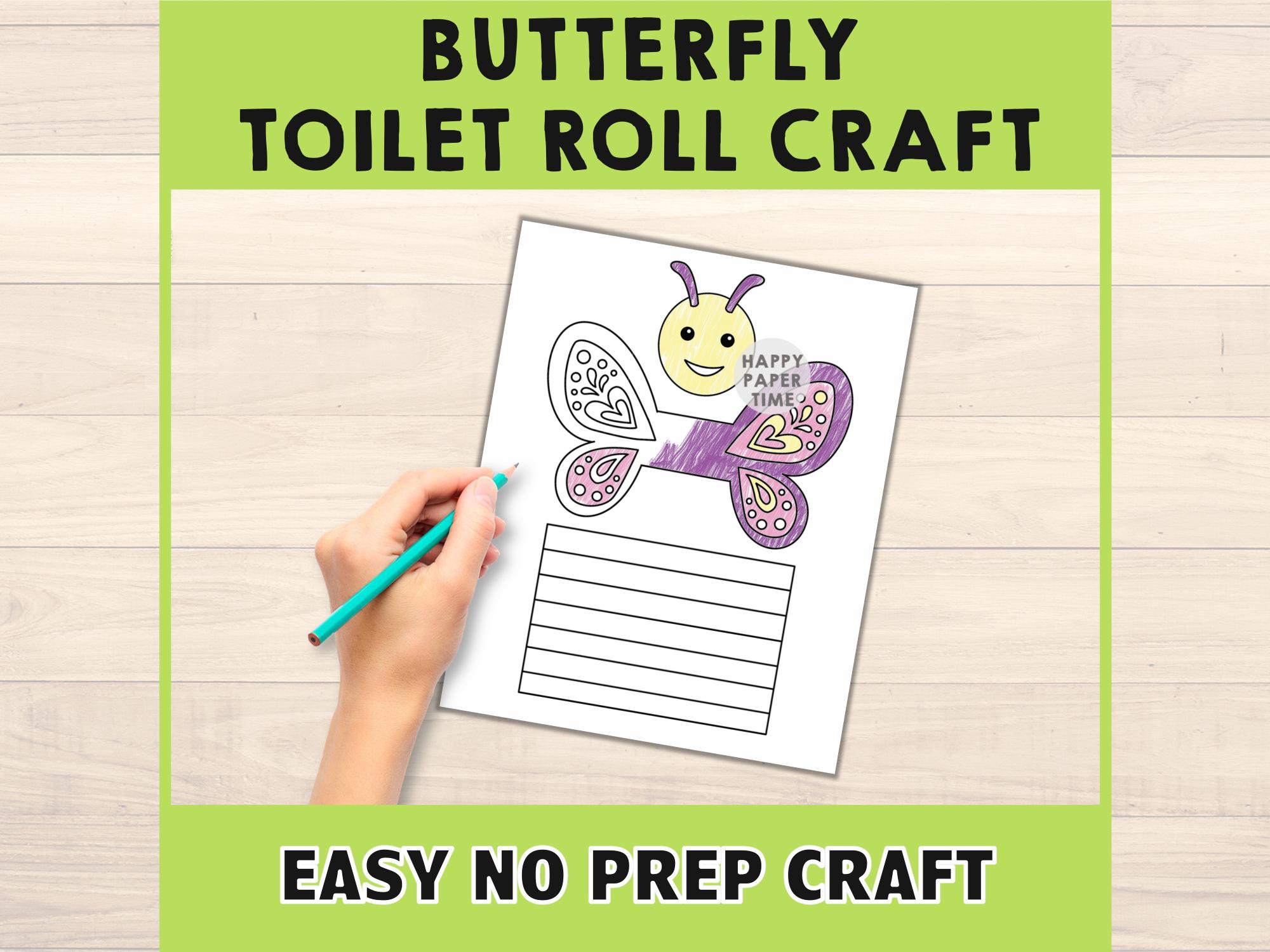 Butterfly Toilet Paper Roll Craft Bugs Insects Spring Party Coloring ...