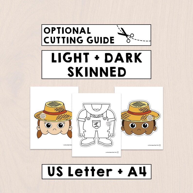 Farmer Paper Bag Puppet Printable Gardener Community Helper Craft ...